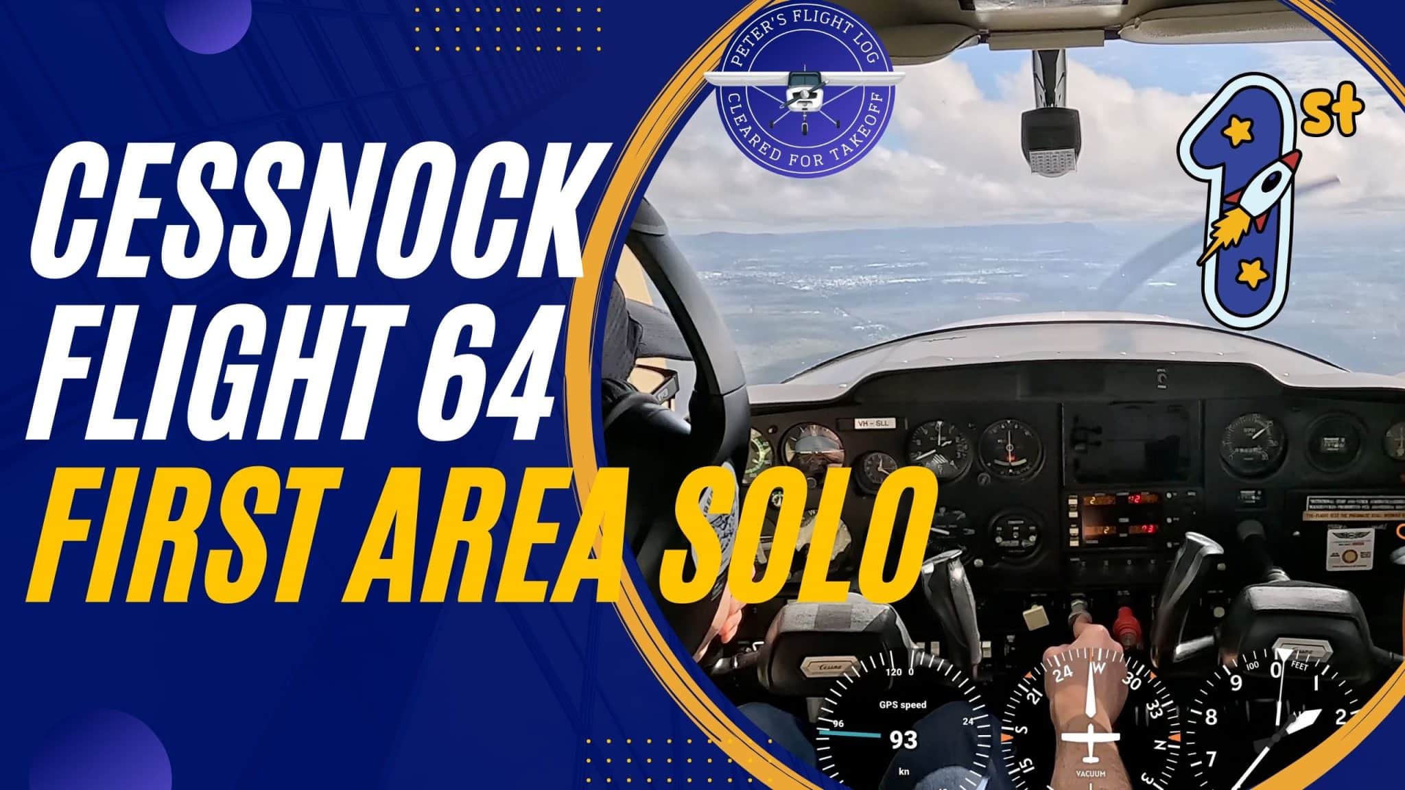 Flights 63-64: First area solo and solo check flight - Peter's Flight Log